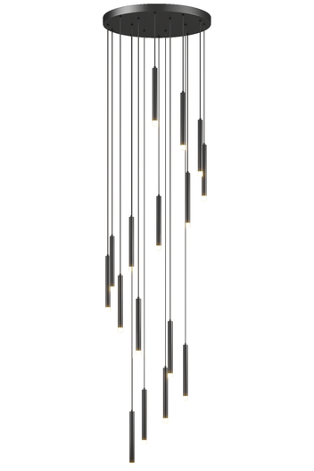 Black LED Staircase Chandelier | 9–33 Lights — Gleesia
